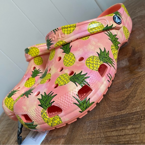 CROCS | Shoes | Crocs Classic Retro Resort Clog Pineapple Papaya Pink ...